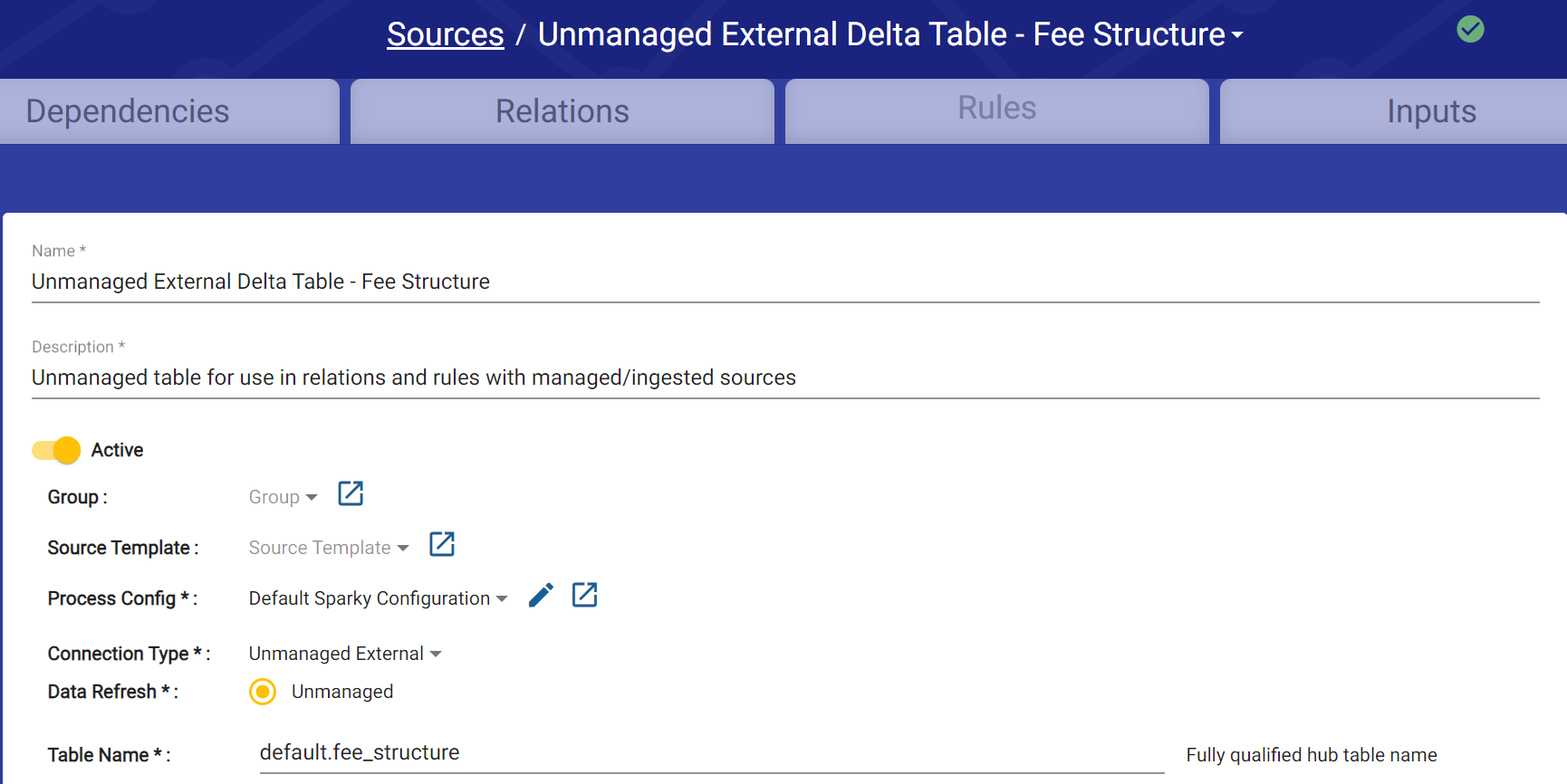 Unmanaged External Source – DataForge