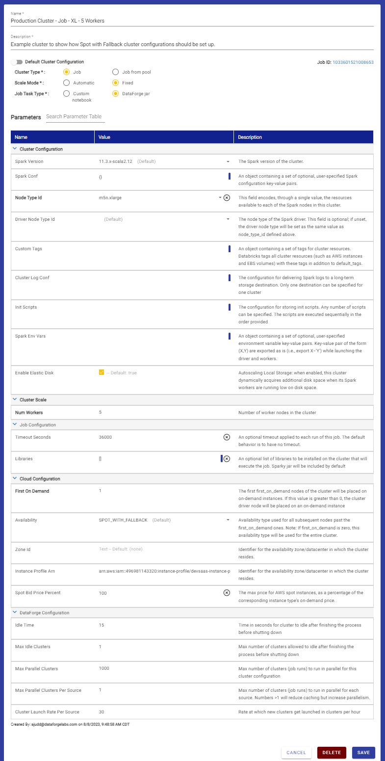 Production Workload Cluster Configuration Recommendations – DataForge