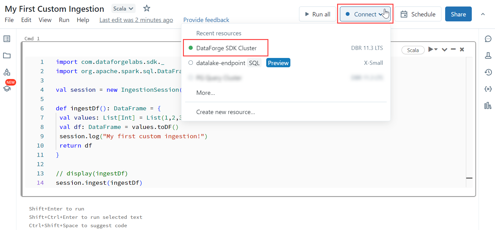 Setting up a Cluster to run Custom Notebooks – DataForge