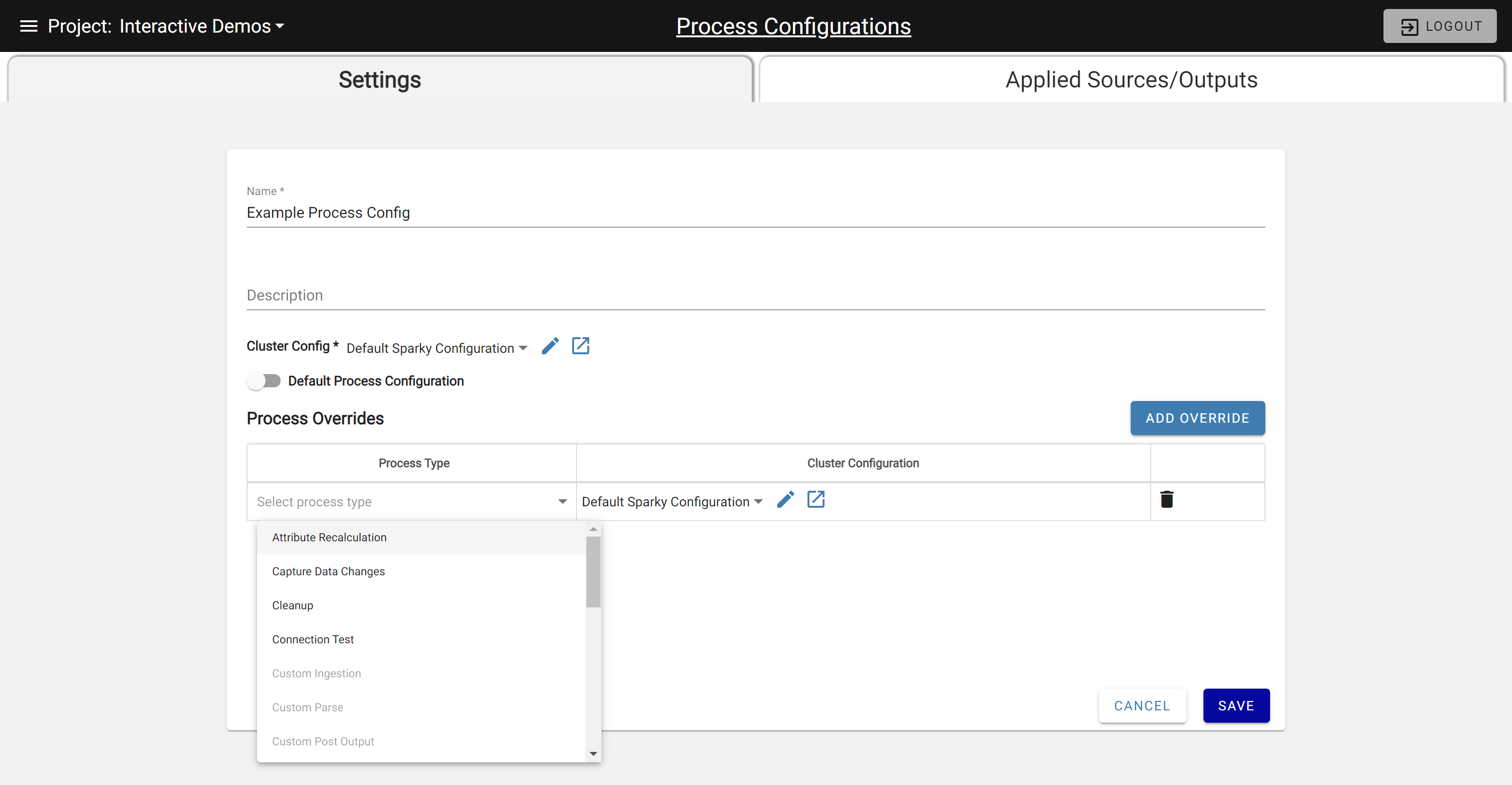 Process Configuration Overview – DataForge
