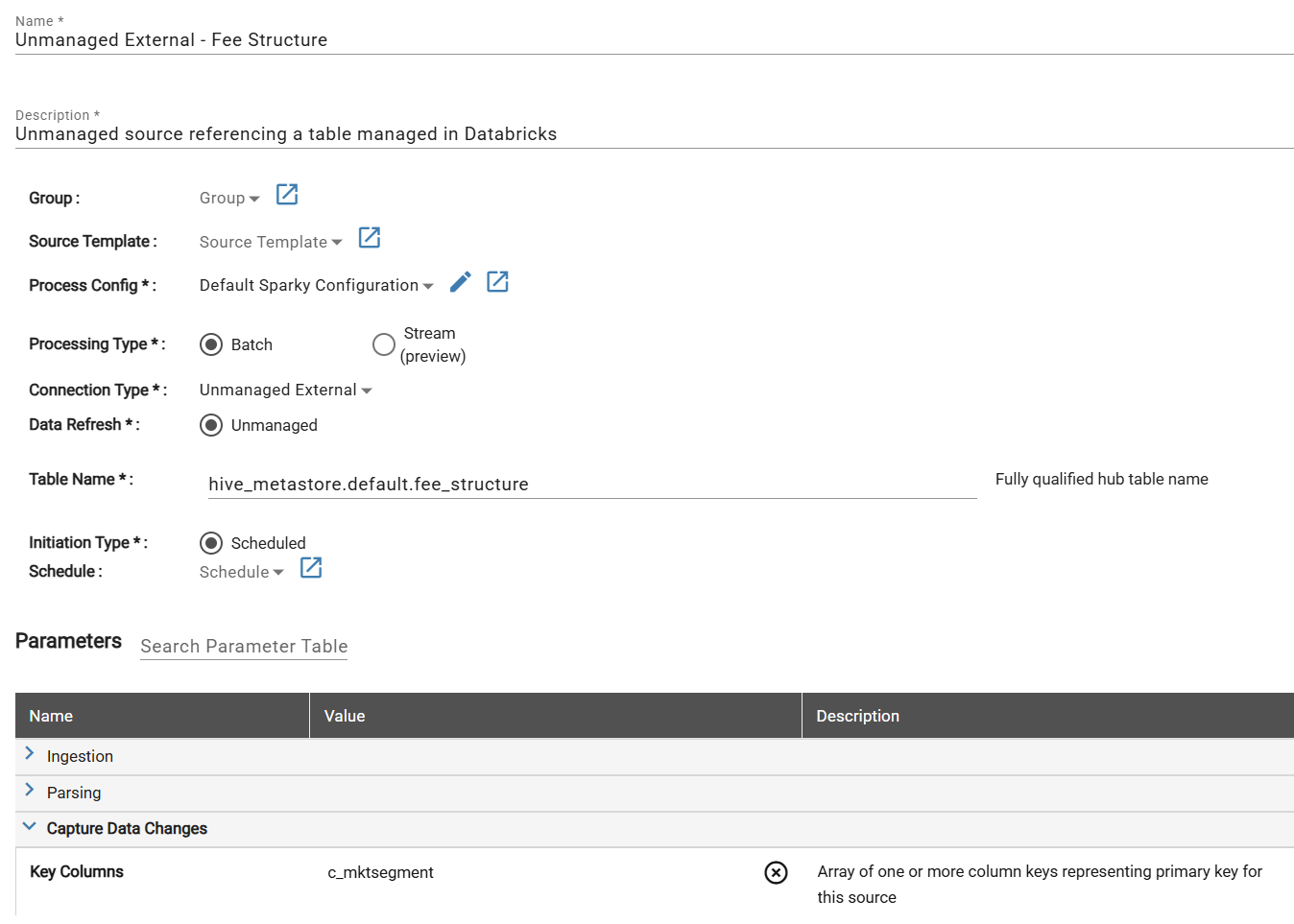 Unmanaged External Source – DataForge