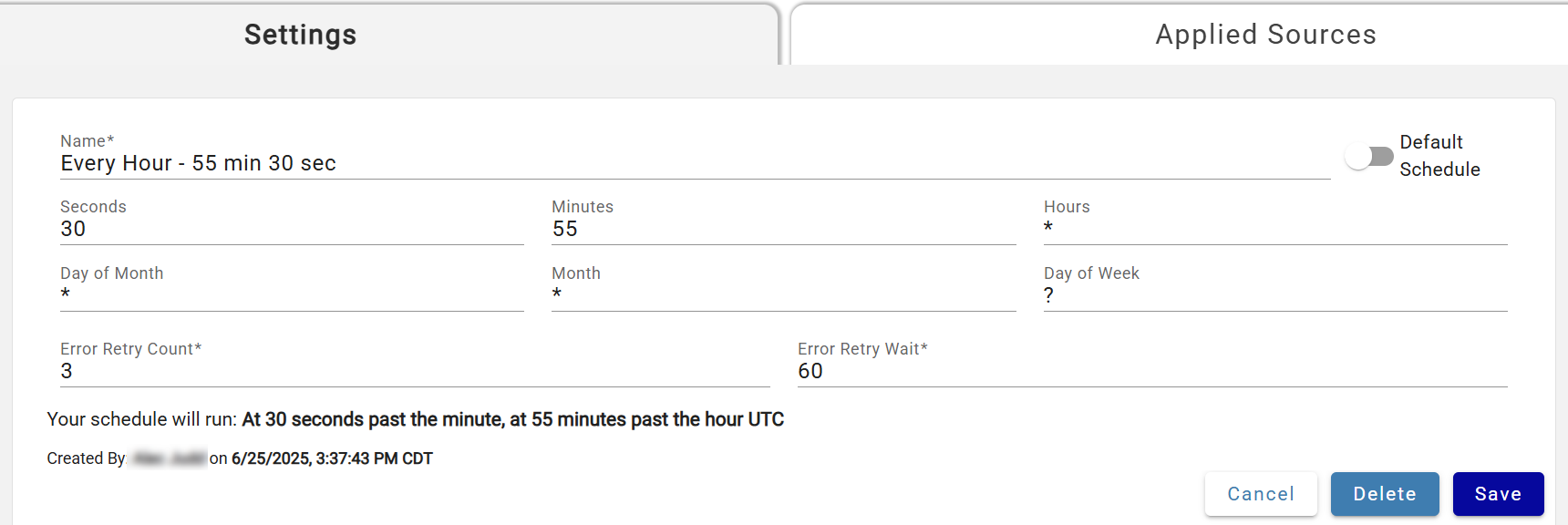 Schedules – DataForge