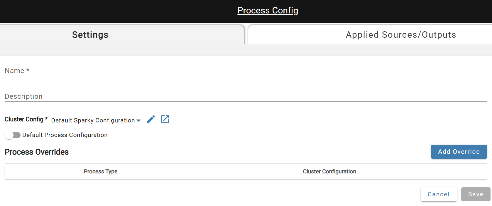 Process Configuration Overview – DataForge